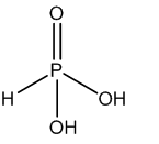 The structural formula of hypophosphorous acid is a) b) c) d)