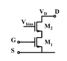 Two identical nMOS transistors $\mathrm{M}_{1}$ and $\mathrm{M}_{2 ...