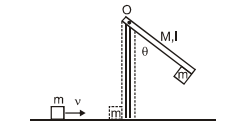 A block of mass $\mathrm{m}=1 \mathrm{~kg}$ slides with velocity ...