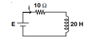 A 20 Henry inductor coil is connected to a 10 ohm resistance in series ...