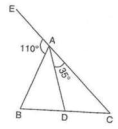 In the adjoining figure if exterior $\angle E A B=110^{\circ}, \angle C ...