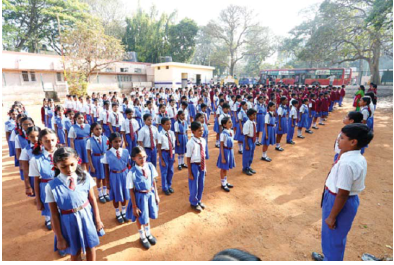 Morning assembly is an integral part of the school's schedule. Almost ...
