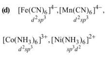 Which one of the following complexes is an outer orbital complex? (a ...