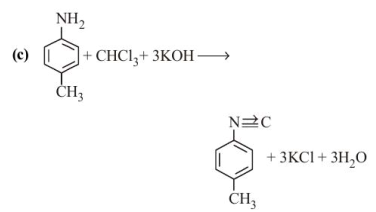 The reaction of chloroform with alcoholic $\mathrm{KOH}$ and p ...