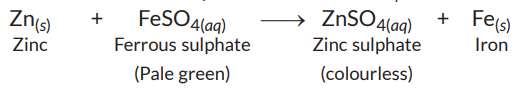 A pale green solution of ferrous sulphate was taken in four separate ...