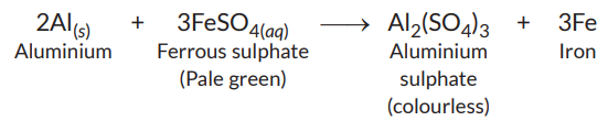 A pale green solution of ferrous sulphate was taken in four separate ...