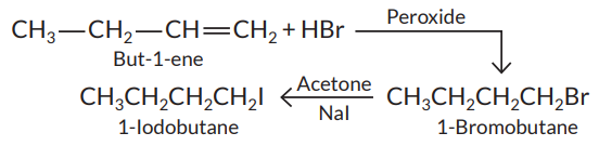 How can you convert the following? But-1-ene to 1-iodobutane