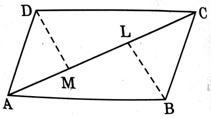One diagonal of a parallelogram is 70 cm and the perpendicular distance ...