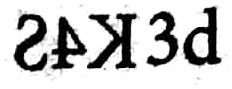 What is the mirror image of b3k4S? (a) (b) (c) (d)